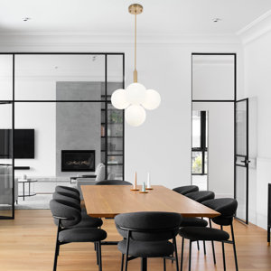 Mercer41 Modern 4 - Light Dimmable Linear Sphere Chandelier & Reviews | Wayfair